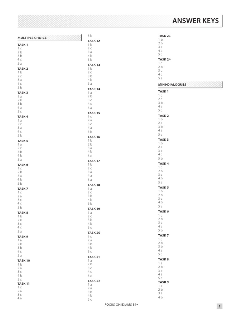 Exam Answer Key – Ket Reading A2 Practice Test – EICQN