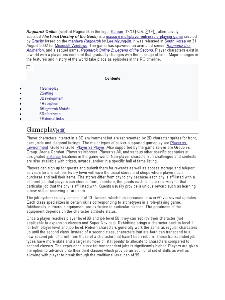 Ragnaroker | PDF | Multiplayer Online Games | Multiplayer Video Games