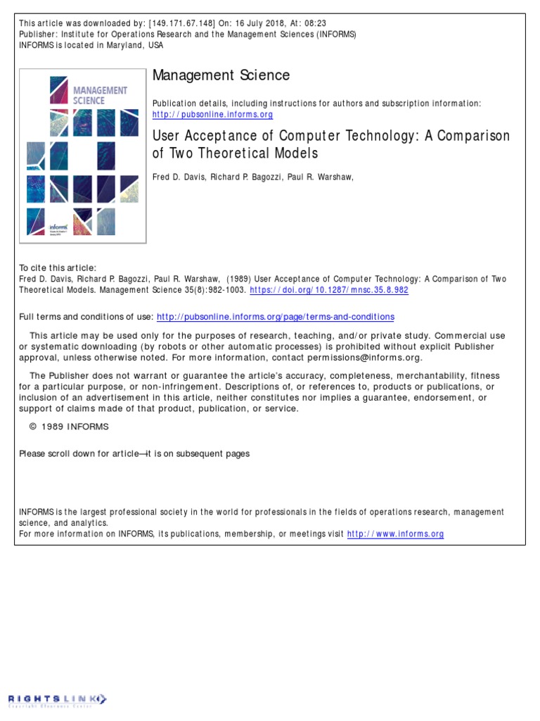 Technology Acceptance Model | PDF