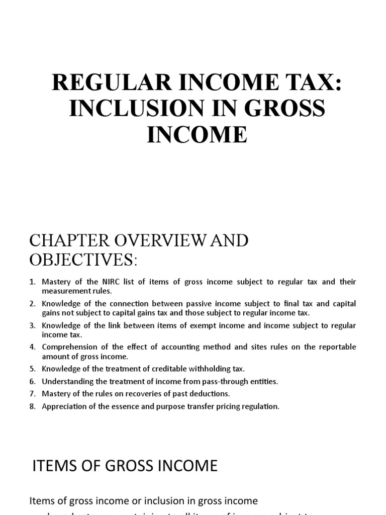Understanding the Inclusion of Various Types of Income in Gross Income ...