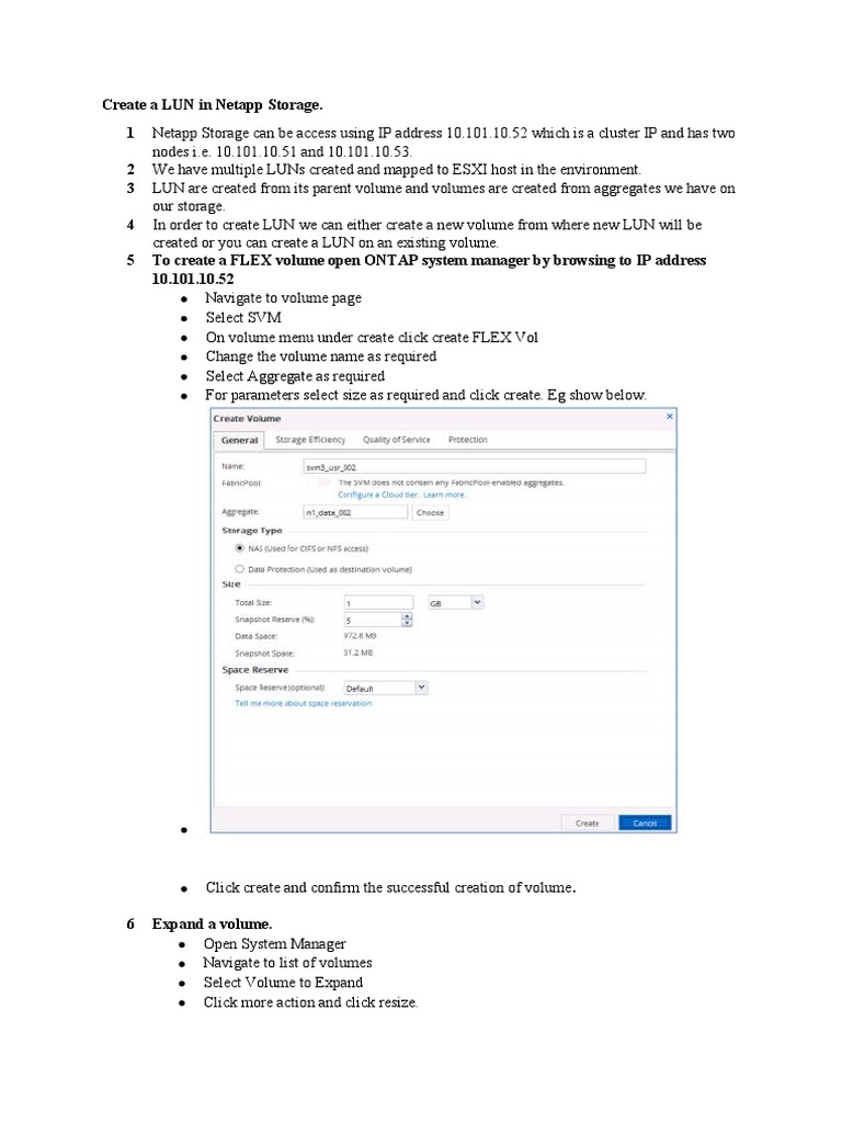 Create A LUN in Netapp Storage | PDF | System Software | Computer Architecture
