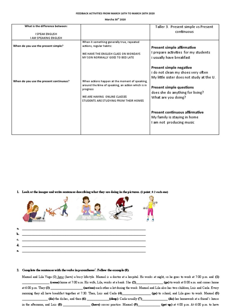 Feedback Activities From March 16TH To March 26TH 2020 | PDF | Language ...
