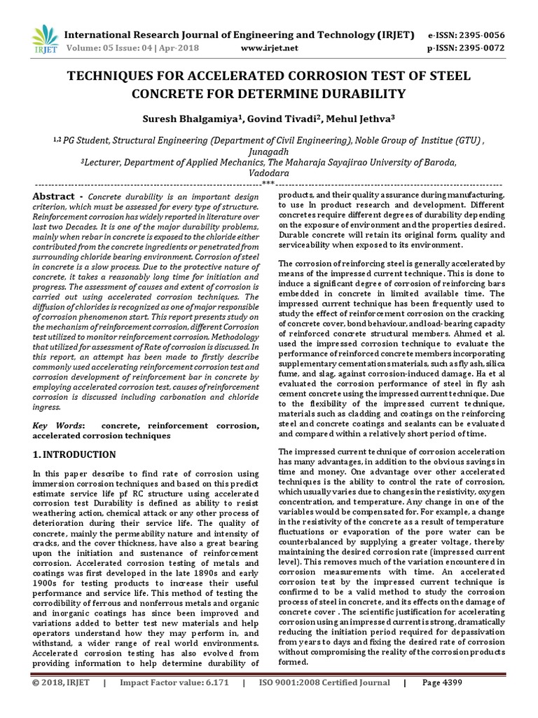 Techniques For Accelerated Corrosion Tests | PDF | Corrosion | Rust