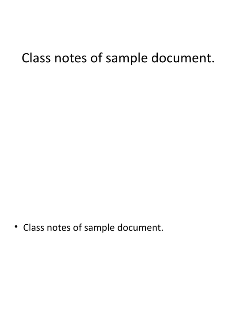 Sample Document Class Notes | PDF