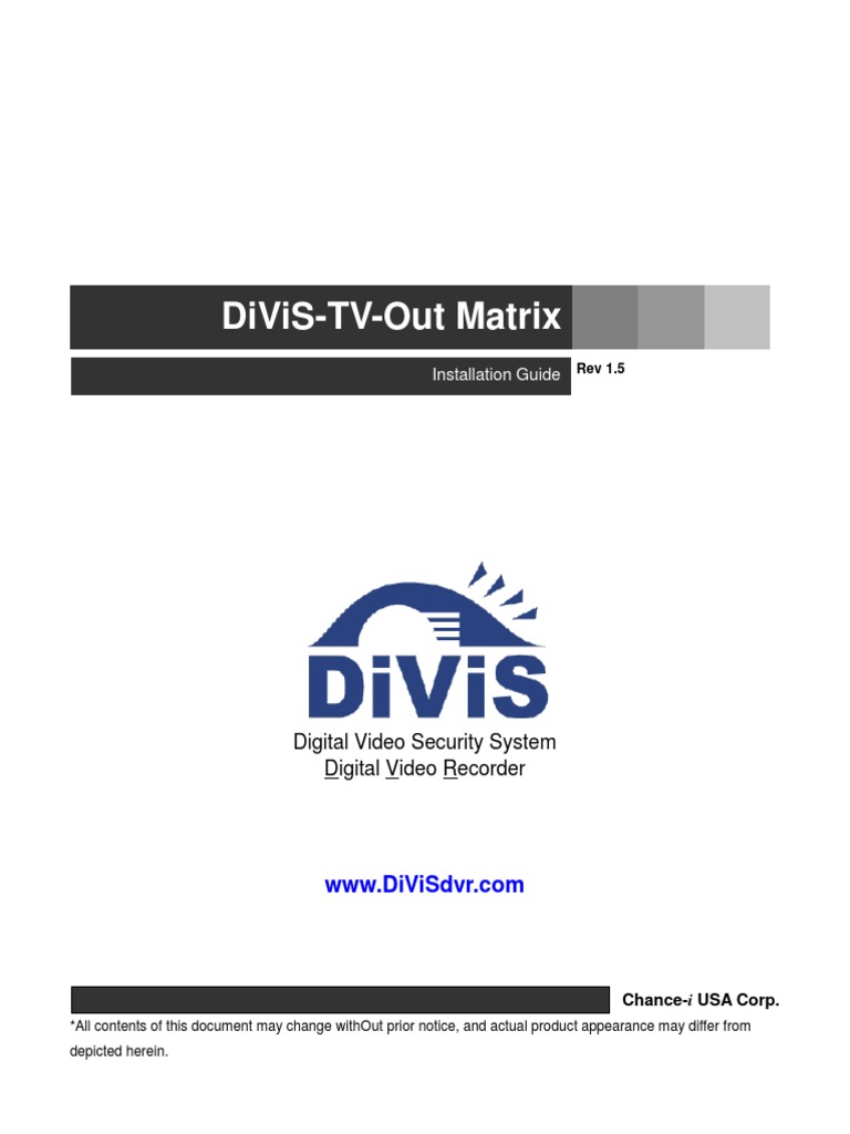 Divis-Tv-Out Matrix: Digital Video Security System Digital Video Recorder | Download Free PDF ...
