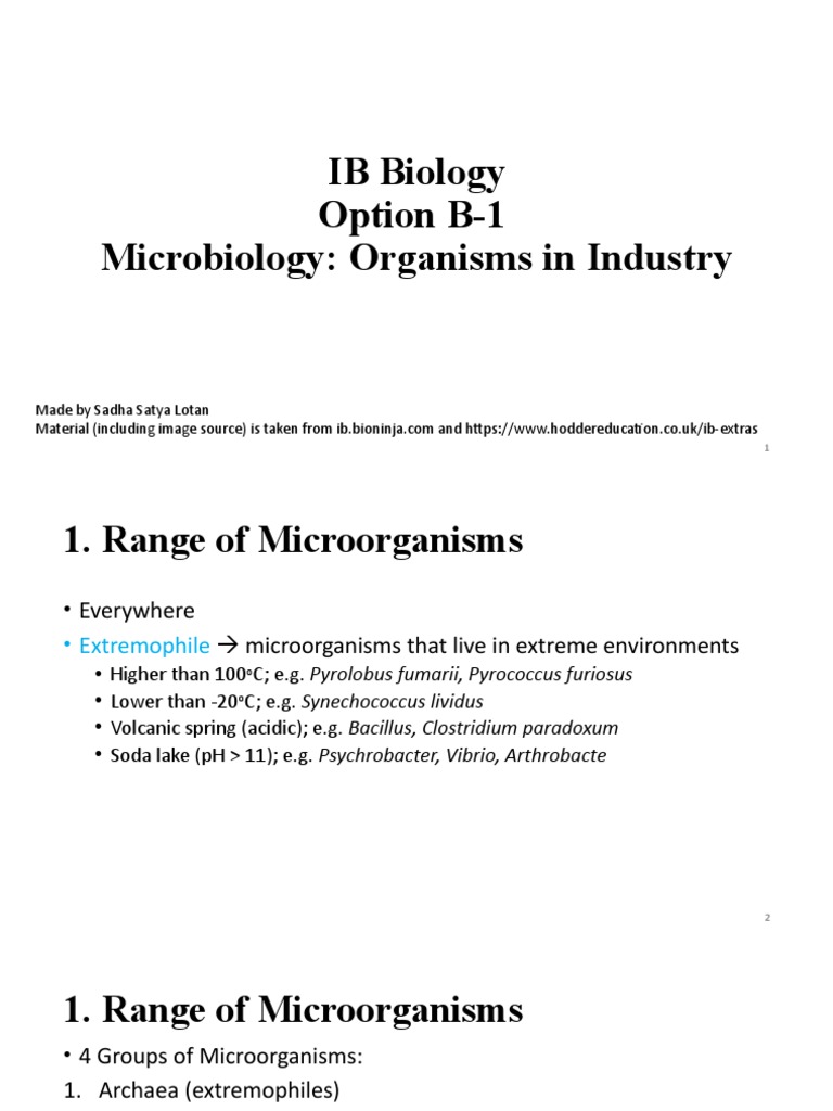 IB Biology Option B-1 Microbiology: Organisms in Industry | PDF | Gram ...