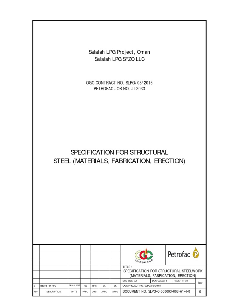 Specification For Structural Steel (Materials, Fabrication, Erection) | Download Free PDF ...