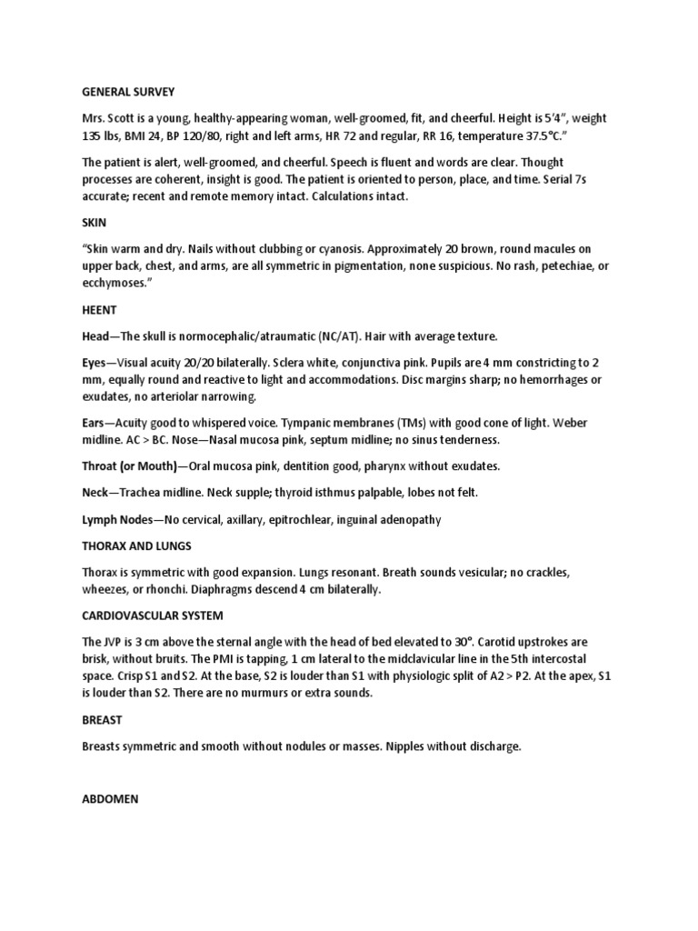 Complete Normal Physical Exam PDF | PDF | Rectum | Abdomen