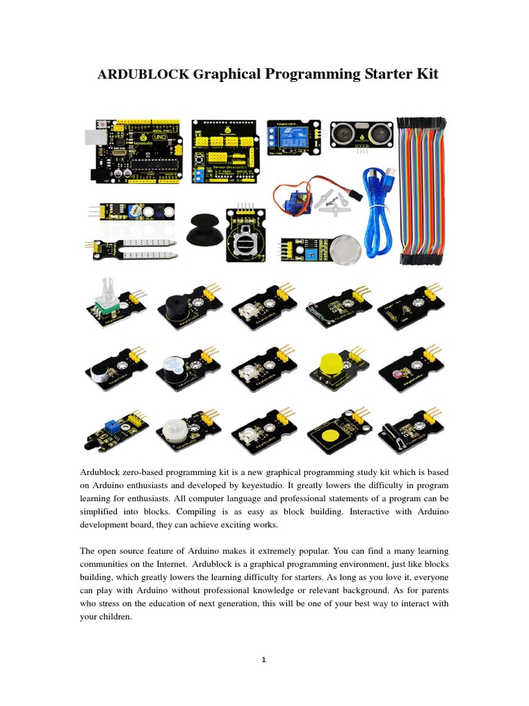 KS0086 ARDUBLOCK Graphical Programming Starter Kit PDF | PDF | Arduino | Integrated Development ...