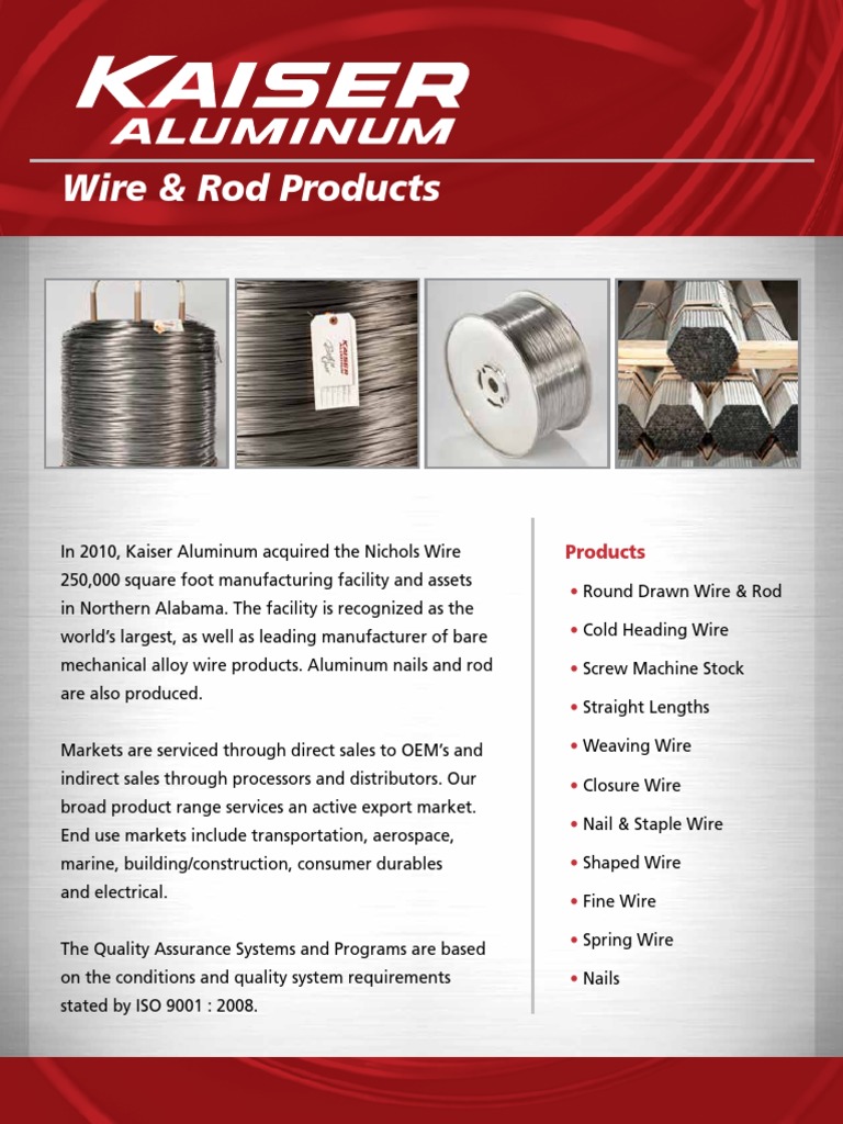 Kaiser Aluminum Florence Wire and Rod Products | PDF | Wire ...