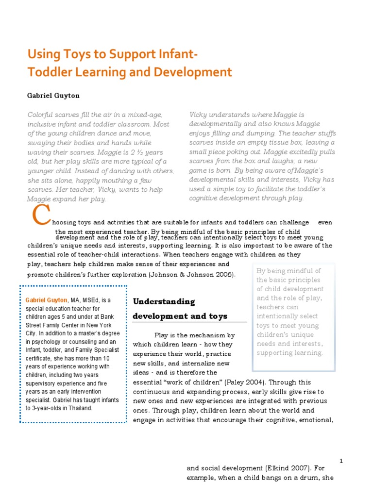 Using Toys To Support Infant-Toddler Learning and Development | PDF ...