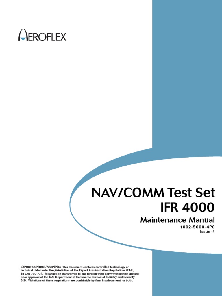 Maintenance IFR4000 PDF | PDF | Battery Charger | Electrostatic Discharge
