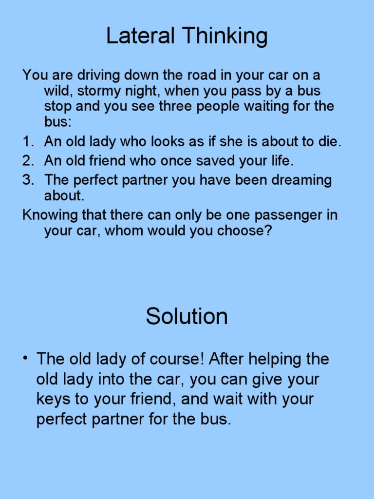 Lateral Thinking Puzzles