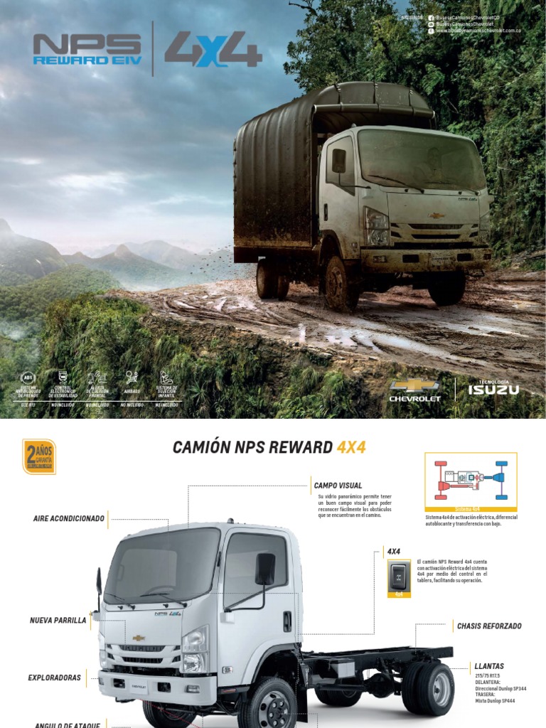 Ficha Tecnica Comercial - Camión NPS 4x4 PDF | PDF | Tracción en las ...