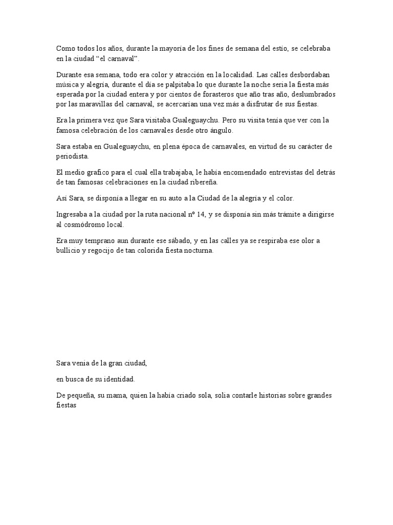 Cuentos De Carnaval Pdf Arte