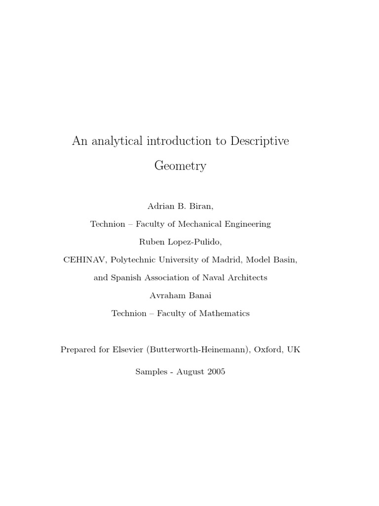 Adrian B. Biran Geometric and Engineering Drawing ENGLISH BOOK | PDF ...