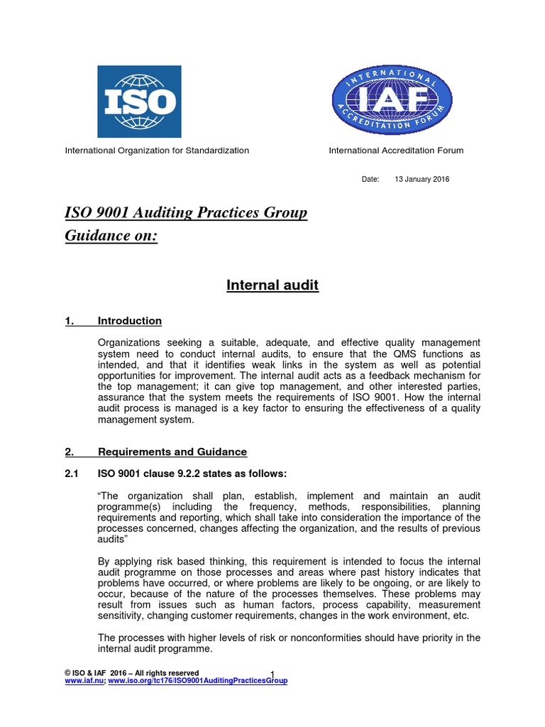 APG InternalAudit2015 PDF | PDF | Internal Audit | Iso 9000