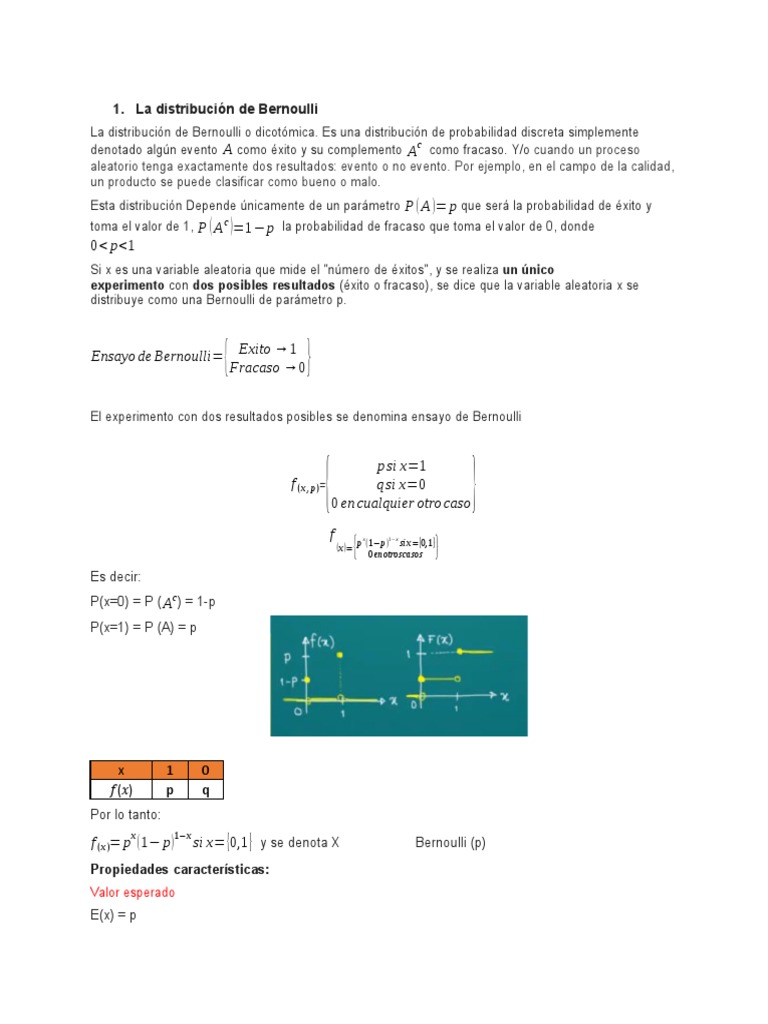 La Distribución de Bernoulli | PDF | Distribución normal | Distribución ...