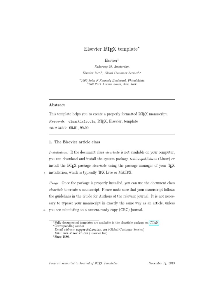 Elsevier LaTeX Template Guide | PDF | Theoretical Physics | Physics