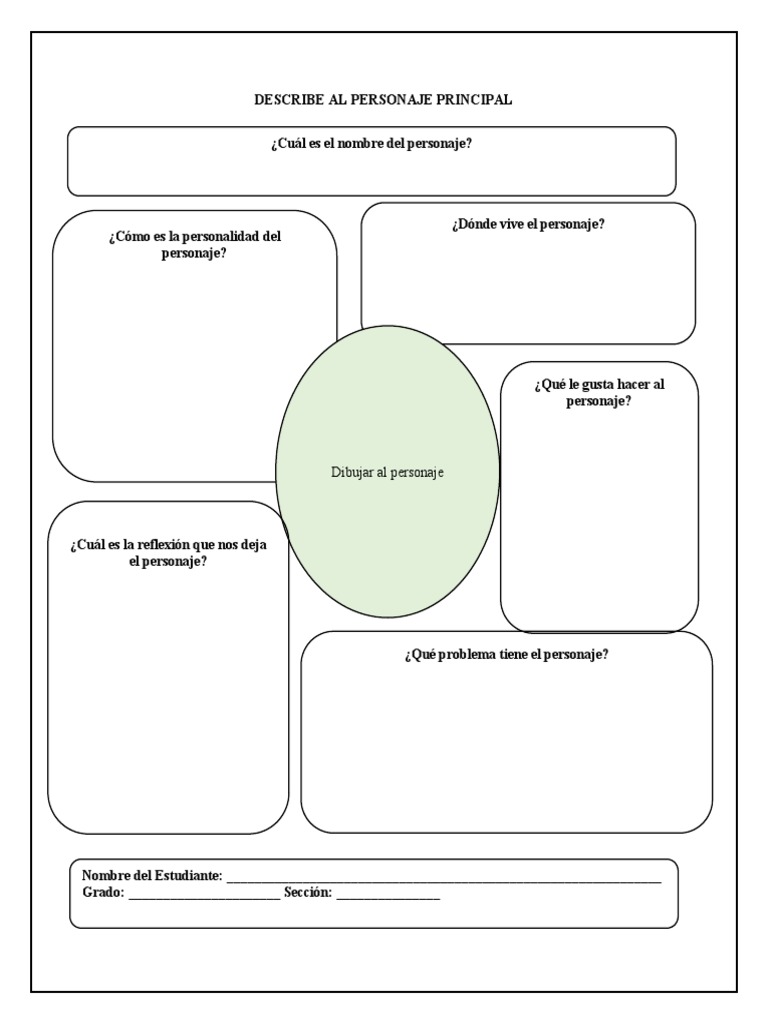 Descripción del Personaje Principal | PDF | Artes del Lenguaje y ...