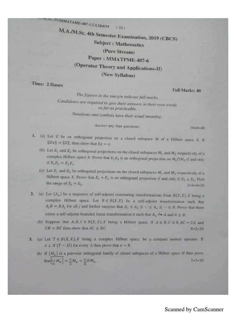 Operator Theory 2019 | PDF