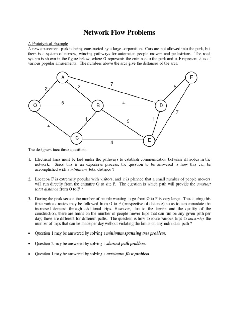 Network Flow Problems: Total Distance From O To F ? | PDF | Discrete Mathematics | Computer Science
