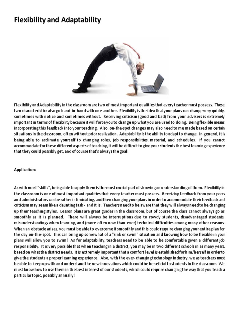 Classroom Flexibility and Adaptability Guide | PDF | Standardized Tests ...