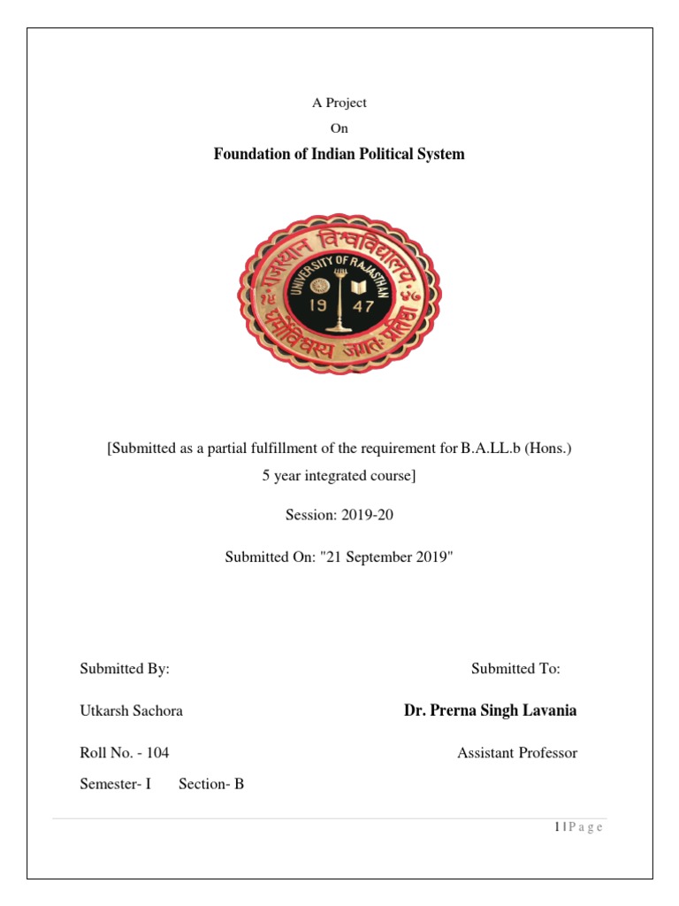 A Project On Political Science PDF | PDF | Indian National Congress ...