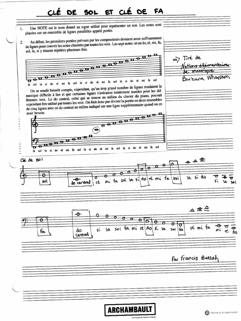 Clé de Sol Et Clé de Fa | PDF
