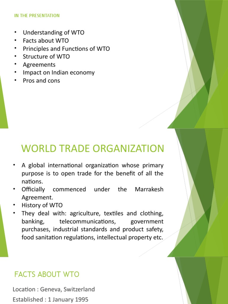 Understanding of WTO - Facts About WTO - Principles and Functions of ...