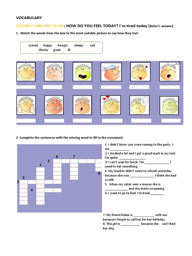Kids' Vocabulary & Emotions Guide | PDF