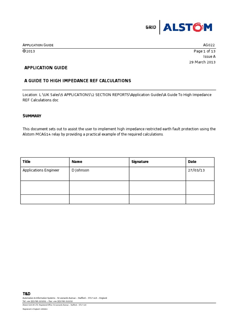 A Guide To High Impedance Ref Calculations | PDF | Resistor | Relay