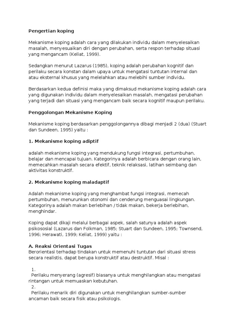 Pengertian Koping | PDF