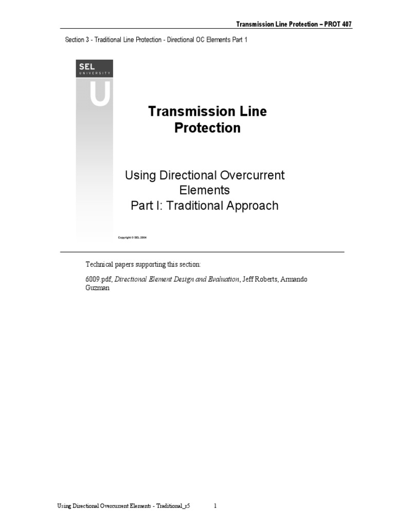 03 TLP Using Directional Overcurrent Elements Part I r5 | PDF | Relay ...