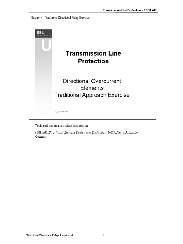 04a Traditional Directional Relays Exercise r6 | PDF | Electric Power ...