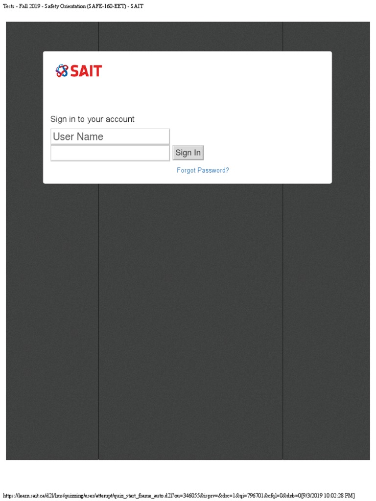 Tests - Fall 2019 - Safety Orientation (SAFE-160-EET) - SAIT | PDF