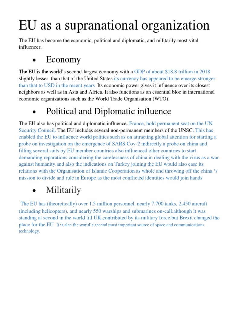 EU's Global Economic and Political Influence | PDF