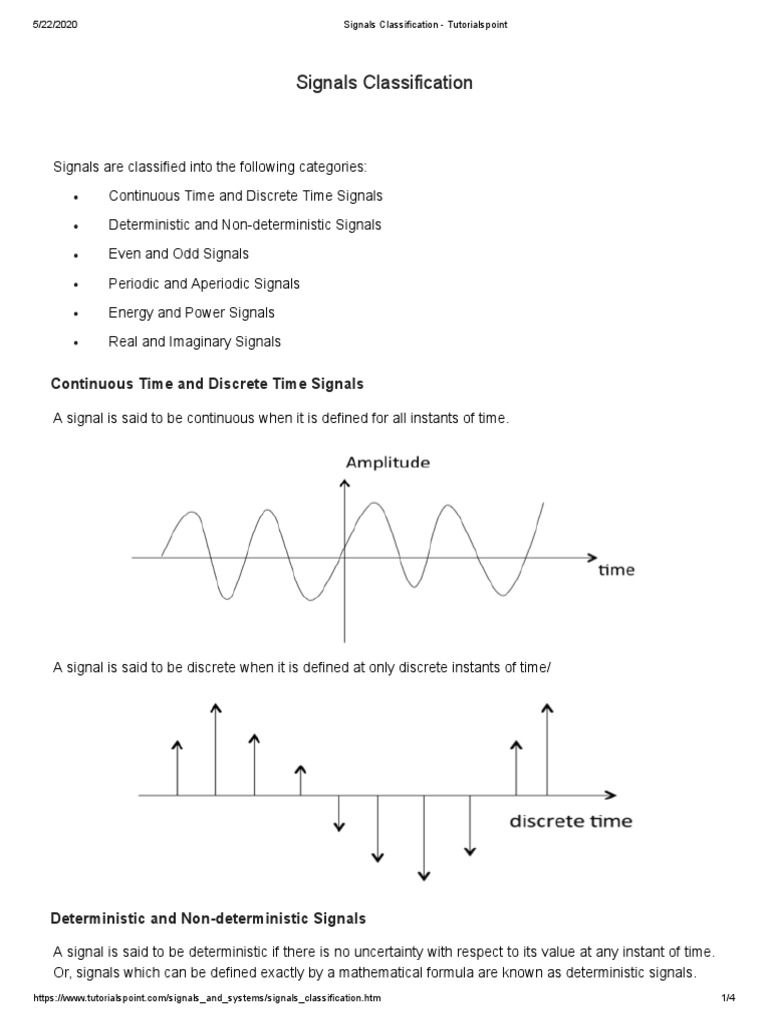 Signals Classification | PDF | Discrete Time And Continuous Time | Applied Mathematics