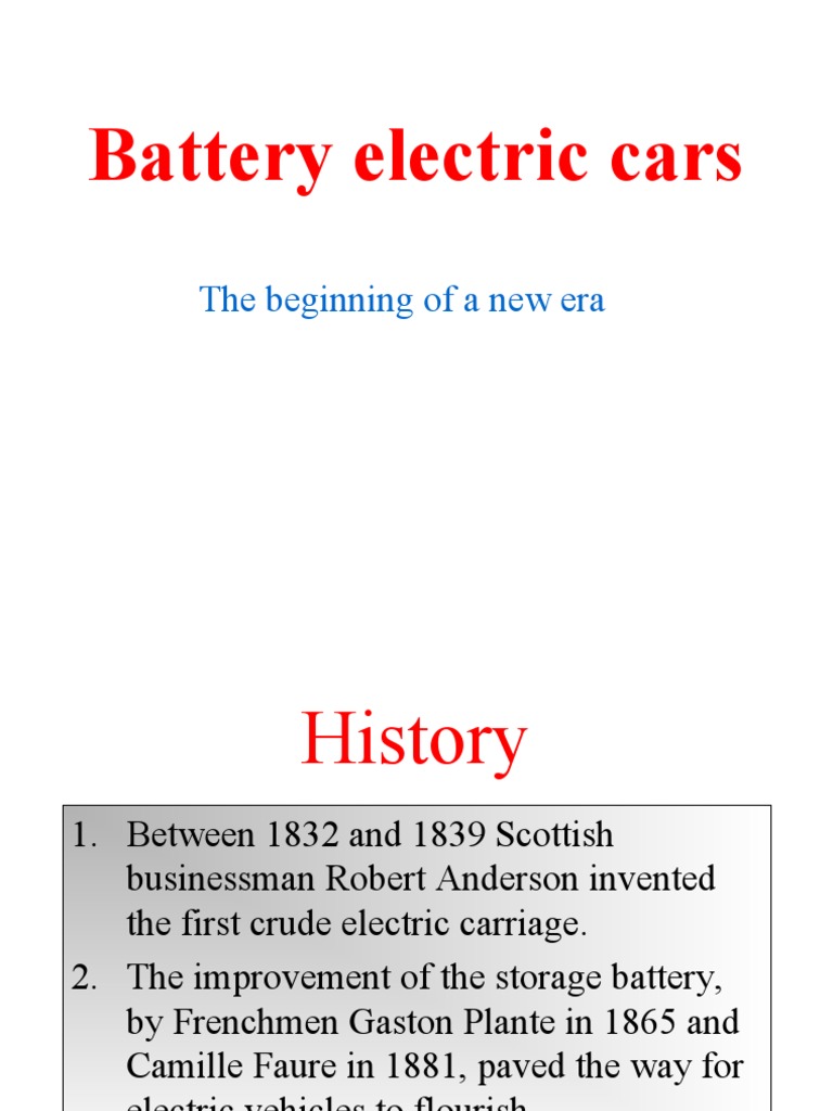 History and Benefits of Battery Electric Cars | PDF | Rechargeable ...