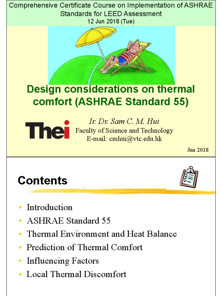 Design Considerations On Thermal Comfort (ASHRAE Standard 55) | PDF ...
