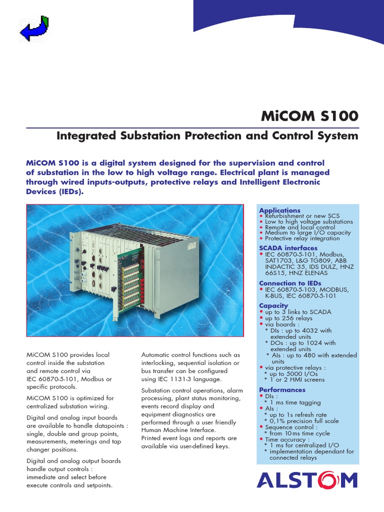 Micom S100: Integrated Substation Protection and Control System | PDF ...