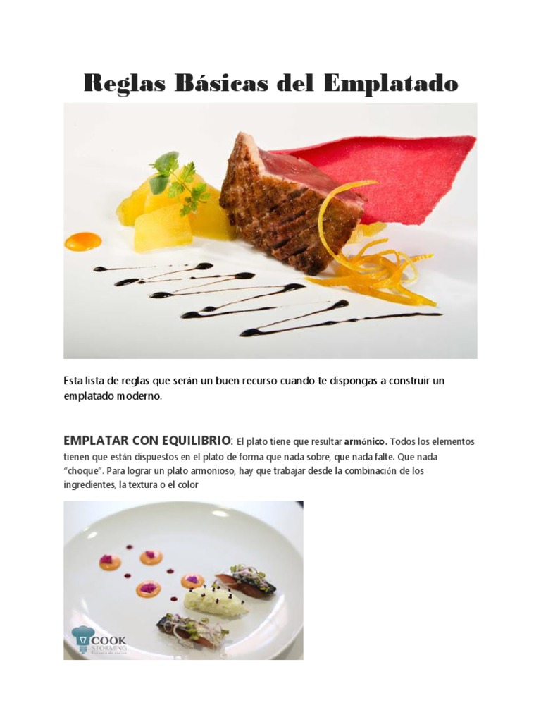 Reglas Esenciales para Emplatar Platos | PDF | Armonía | Color