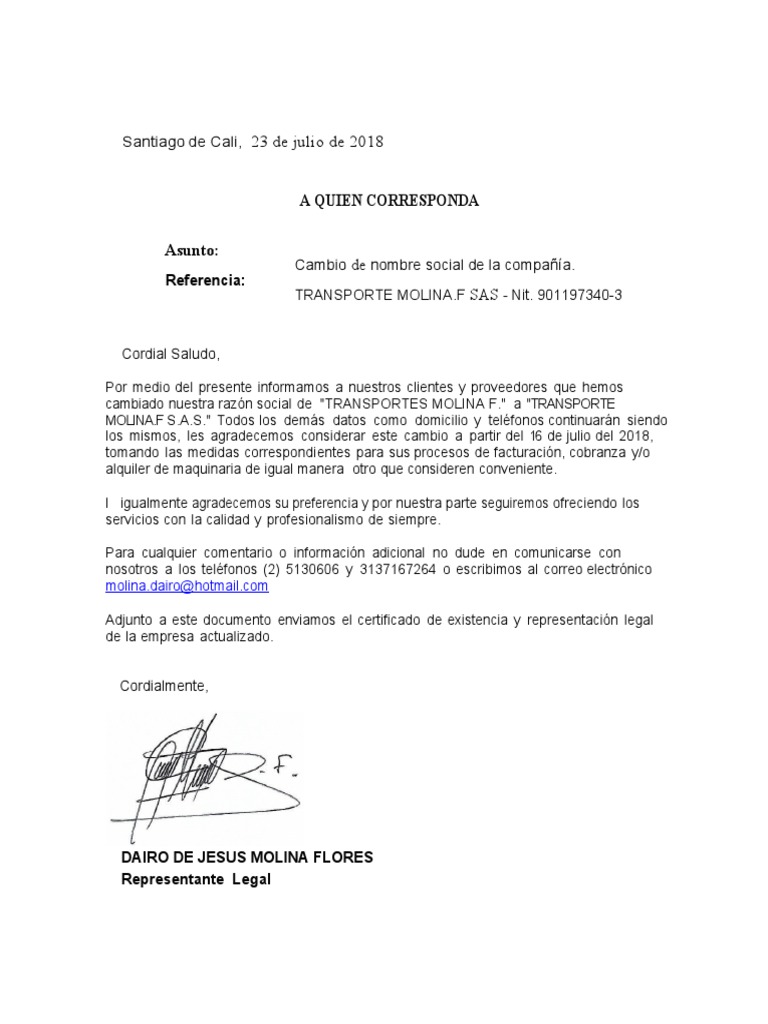 Carta para Empresas | PDF