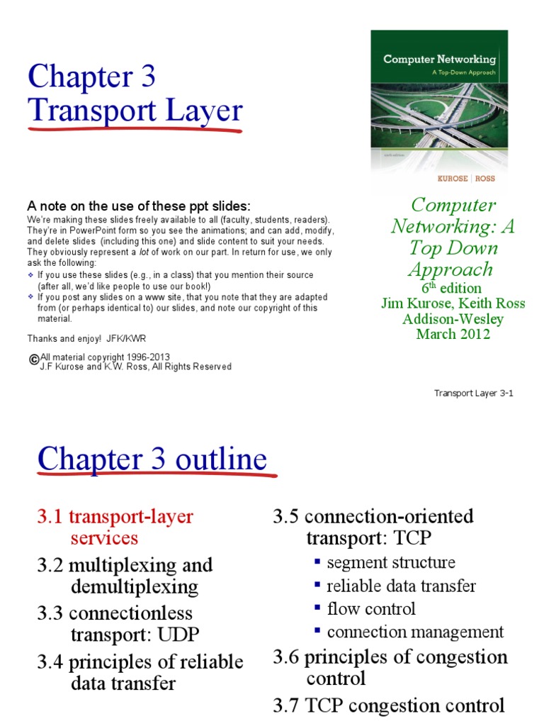 Transport Layer: Computer Networking: A Top Down Approach | PDF ...