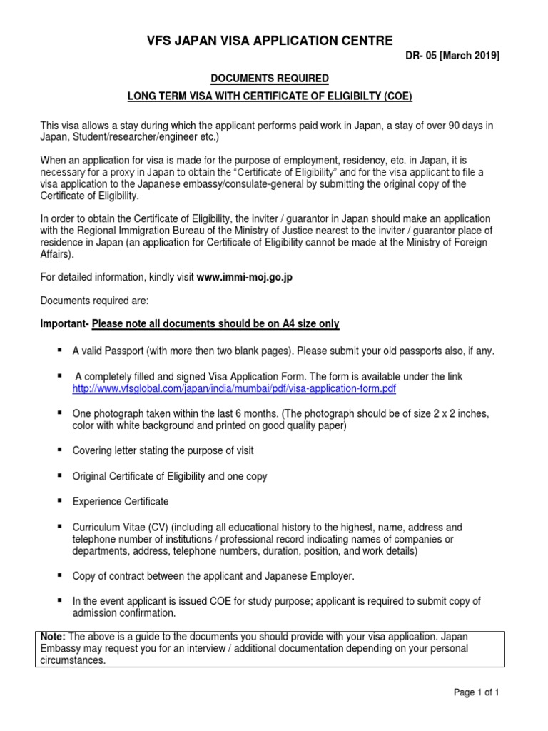 Japan Visa COE Application Guide | PDF | Travel Visa | Government And ...