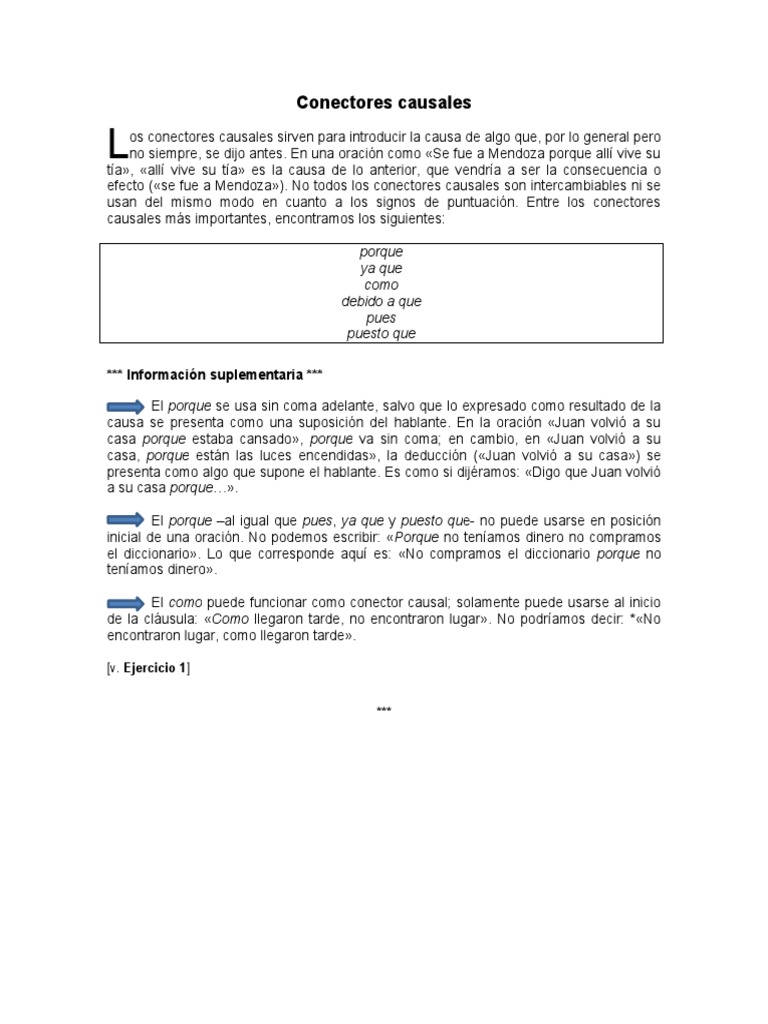 Conectores Causales | PDF