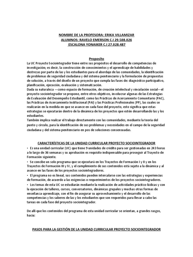 Proyecto Socio Integrador | PDF | Evaluación | Conocimiento