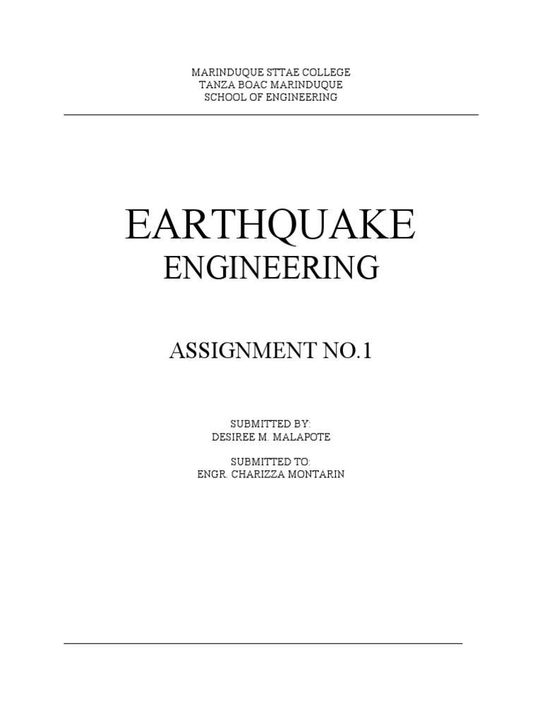 Assignment 1 | PDF | Earthquakes | Tsunami