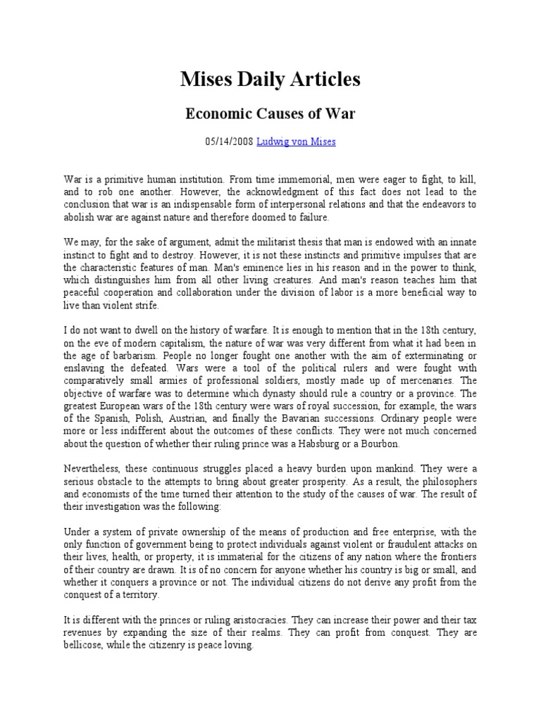 Economic Roots of Warfare Explained | PDF | Capitalism | Nazi Germany