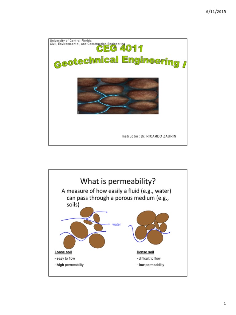 CEG4011 Permeability 2 | PDF | Physical Geography | Mechanical Engineering
